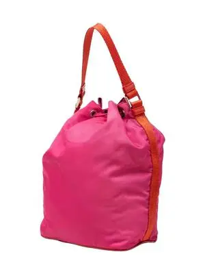 PRADA Prada Mini Bicolor Tessuto Drawstring Bucket Bag