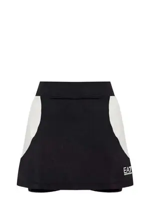 EA7 Logo-print Panelled Skorts - Black