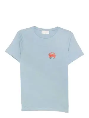 I BLUES Graphic Print Cotton T-shirt - Blue