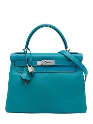 Hermès 2004 Chevre Mysore Kelly Ii Retourne 28 Satchel - Blue