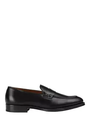 DOUCAL'S Almond-toe Penny Loafers - Black