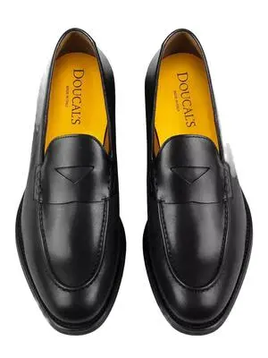 DOUCAL'S Almond-toe Penny Loafers - Black
