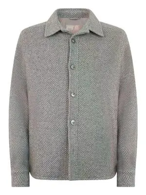 Herno Herringbone-knit Shirt Jacket - Grey