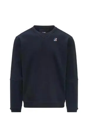 K-WAY Logo Detail Crew Neck Sweatshirt - Blue