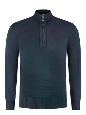 PARAJUMPERS Logo Patch Quarter-zip Sweater - Blue