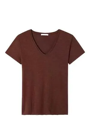 American Vintage Jacksonville V-neck T-shirt - Brown