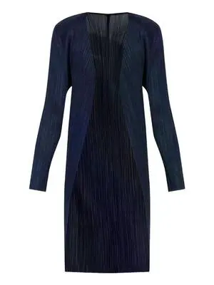 Issey Miyake Navy Pleated Jacket - Blue