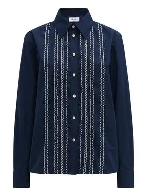 CALLAS MILANO Arletty Embroidered Cotton Poplin Shirt