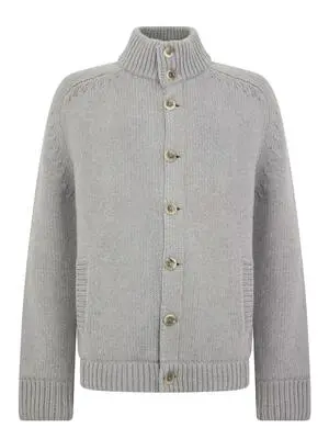 Herno High-neck Button-up Cardigan - Grey