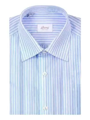 Brioni Striped Cotton Shirt - Blue