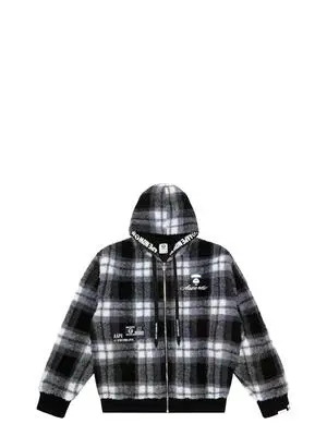 AAPE BY *A BATHING APE Plaid Zip-up Hoodie - Black