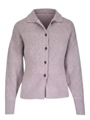 LE KASHA Le Kasha Ribbed-Knit Button-Down Cardigan