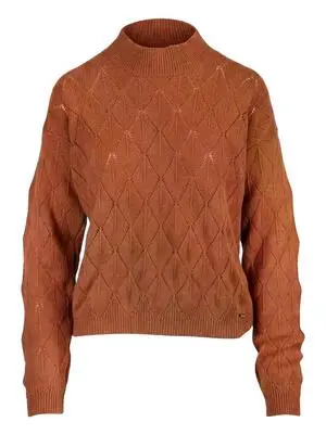 Kiton Diamond-pointelle Cashmere Mock Neck Sweater - Brown