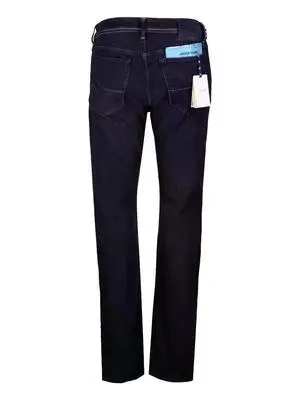 Jacob Cohen Jeans With Logo Patch And Contrast Stitching - Blue