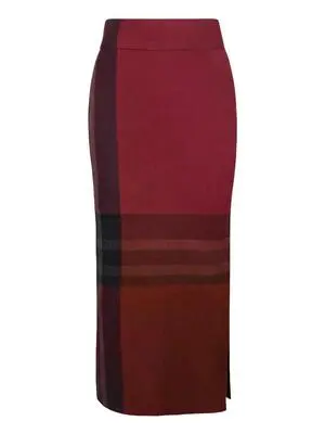 AKRIS Akris Punto Check-Pattern Side-Slit Midi Skirt