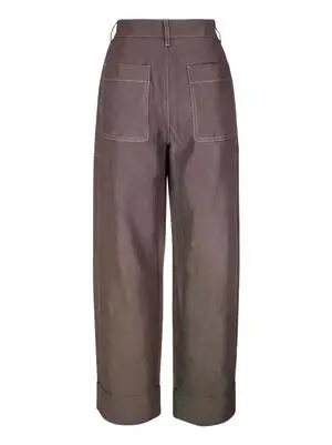 LAFAYETTE 148 NEW YORK Lafayette 148 Contrast Stitch Turned-Up Trousers