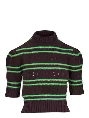 MARNI Marni Striped Pointelle-Knit Cashmere Sweater
