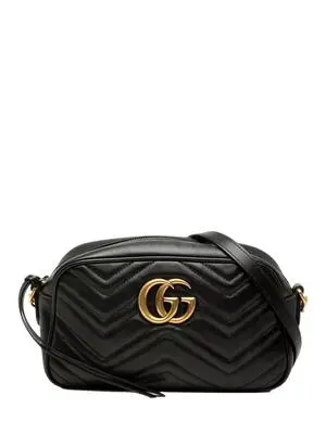 Gucci Gg Marmont Matelassé Calfskin Crossbody Bag - Black