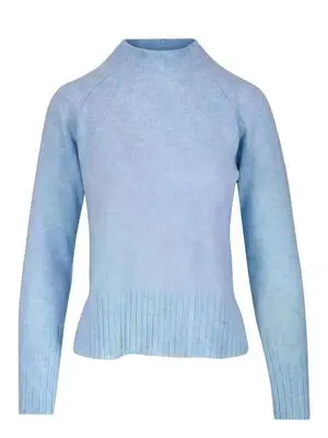 Kinross Cashmere Ribbed-trim Raglan-sleeve Sweater - Blue