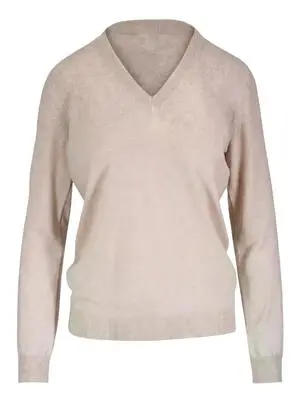 BRUNELLO CUCINELLI Brunello Cucinelli Monili Trim V-Neck Cashmere Sweater