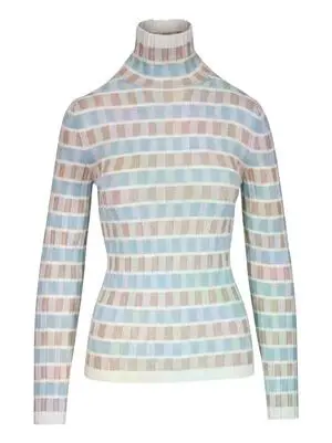 AKRIS Akris Punto Check-Pattern Roll-Neck Sweater