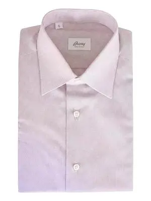 BRIONI Micro-pattern Cotton Shirt