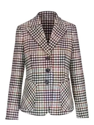 Akris Houndstooth Pattern Tailored Blazer - White