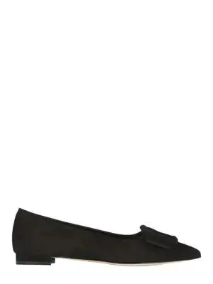 Manolo Blahnik Manolo Blahnik Maysale Suede Buckled Pumps Black