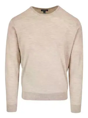 Peter Millar Crew-neck Fine Knit Sweater - Neutrals