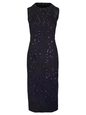 AKRIS Akris Sequin Embellished Tweed Midi Dress