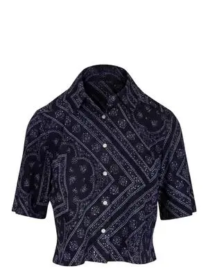 VERONICA BEARD Veronica Beard Leandra Paisley-Print Cropped Shirt