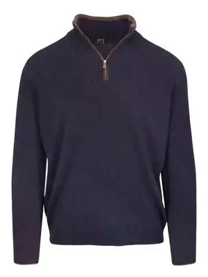 FEDELI Fedeli Favonio Speckled Half-Zip Sweater