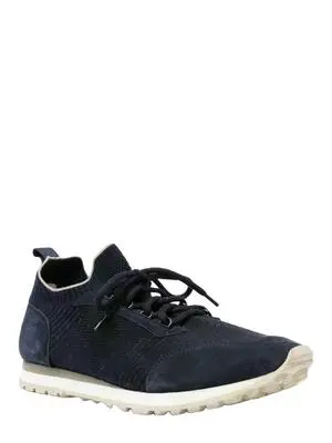 Eleventy Suede Panelled Lace-up Sneakers - Blue