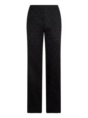 Alberta Ferretti Jacquard Pattern Straight-leg Trousers - Black