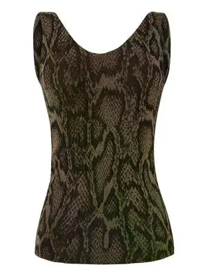 Wolford Python Print Metallic Effect Tank Top - Brown