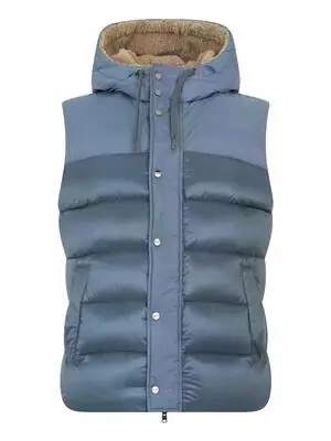 Herno Hooded Padded Gilet - Blue