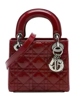 Dior Mini Patent Cannage Lady Satchel - Red