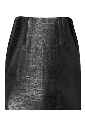 Wolford Embossed Alligator-effect Fitted Mini Skirt - Black