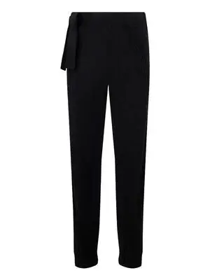 Alberta Ferretti Draped-detail Straight Leg Trousers - Black