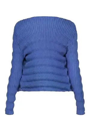 Issey Miyake Issey Miyake Pleated Wave-Texture Cardigan Blue
