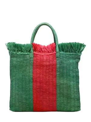 GUCCI Gucci Raffia Web Cestino Tote Bag