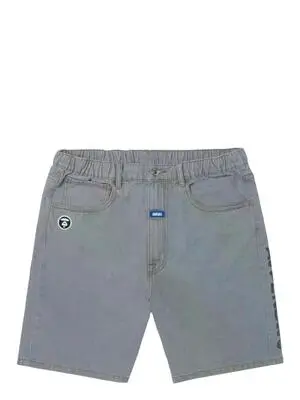 AAPE BY *A BATHING APE Moonface Embroidered Shorts - Blue