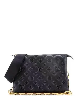 LOUIS VUITTON Coussin Bag Monogram Embossed Lambskin Pm Crossbody Bag - Black