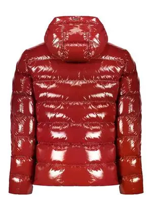 Herno Hooded Down Jacket With Glossy Finish - Red