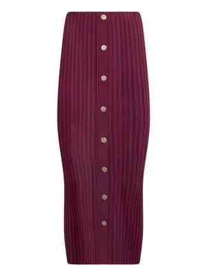 Philosophy Di Lorenzo Serafini Ribbed-knit Button-front Skirt - Red