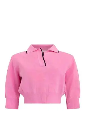 Philosophy Di Lorenzo Serafini Cropped Polo-collar Sweater - Pink
