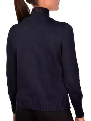 GRAN SASSO High-neck Ribbed Trim Sweater - Blue