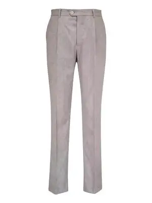 Brunello Cucinelli Pleated Flannel Trousers - Grey