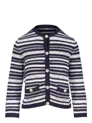 VERONICA BEARD Veronica Beard Bellingham Striped Button-Up Cardigan