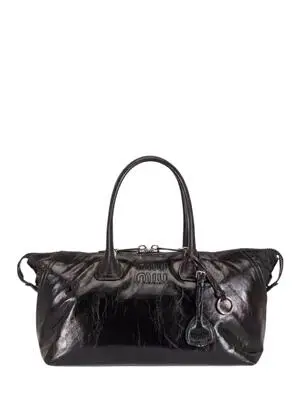 MIU MIU Miu Miu Logo-Embossed Leather Tote Bag